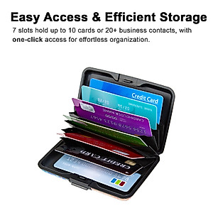 Kaabao Credit Card Holder Small RFID Blocking Wallet Business Metal Slim Mini Aluminum Hard Case for Women Men Gift (B Sugar Skull)