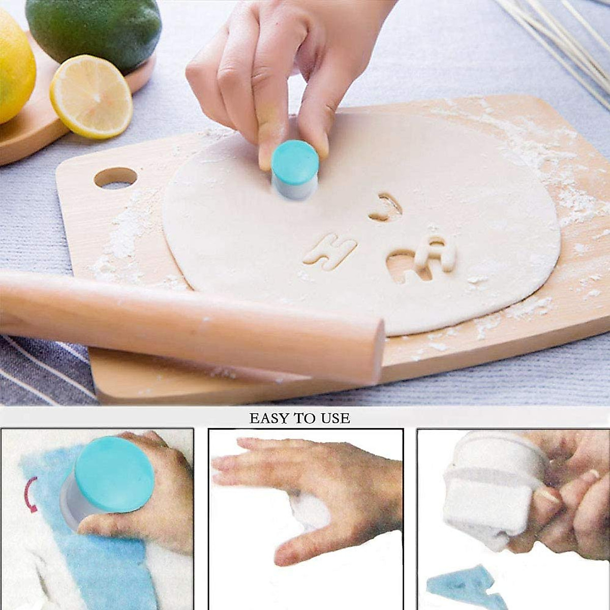 26pcs Letters Cookie Cutter Set- Cookie Stamps Press for Baking Fondant Cake Biscuit Mold DIY Cookie Decorating Supplies