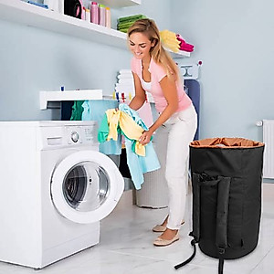 SJEhome 115L Laundry Bag Backpack Extra Large, Portable Durable Laundry Bag with Adjustable Padded Shoulder Straps,Heavy Duty laundry bag with Pocket for College Dorm,Travel,Laundromat,Apartment,Black