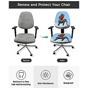 Big buy store Office Chair Cover Butterfly Elephant Desk Chair Cover Stretch Elastic Universal Computer Chair Covers Funny Animal Stretch Rotating Chair Slipcovers Protectors