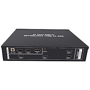 ISEEVY 4K60 UHD Video Wall Controller 2x2 1x2 2x1 1x3 3x1 1x4 4x1 TV Wall Controller for 4 TV Splicing Display Support 3840x2160@60Hz Inputs and Rotate 90 Degree for Portrait Mode Screens