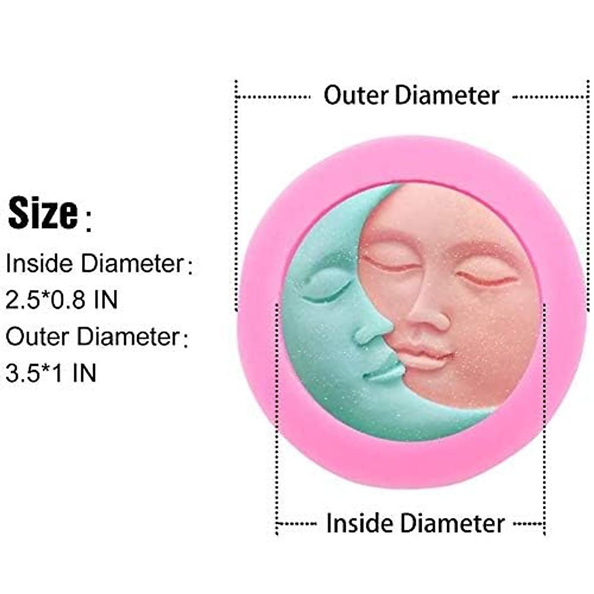 Silicone Molds Circular, Sun and Moon Craft Art Silicone Soap Mold, face Shape Craft Molds DIY Handmade Cake Molds - Soap Making Supplies by JYEOUX