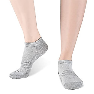 Cozi Foot 10 Pairs Women Ankle Socks Athletic Soft Low Cut Socks (Shoe Size: 5-8, C03-Black/White/Gray)
