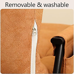 Rocking Chair Oversized Rocker With Armrest, Padded Cushion Comfy Outdoor Patio Chairs Camping Chairs, Recliner Chair With Steel Frame For Patio, Backyard, Balcony, Porch, Load Capacity 150KG ( Color