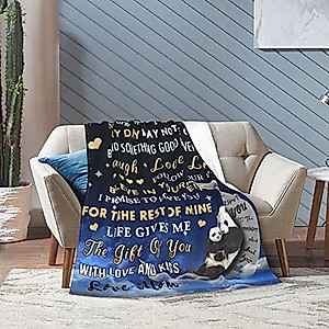 ZUMAS Daughter Gifts from Mom Dad, Unique Birthday Gifts for Daughter Adult Women, to My Daughter Throw Blanket from Mom (Panda Moon, 50X60 Inch)