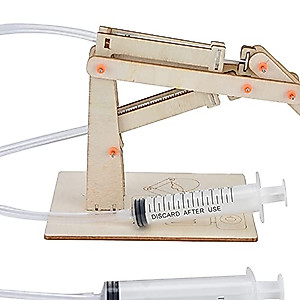 Wooden Building Kits DIY Hydraulic Excavator Model STEM Toys Children Educational Science Experiment Toy Set