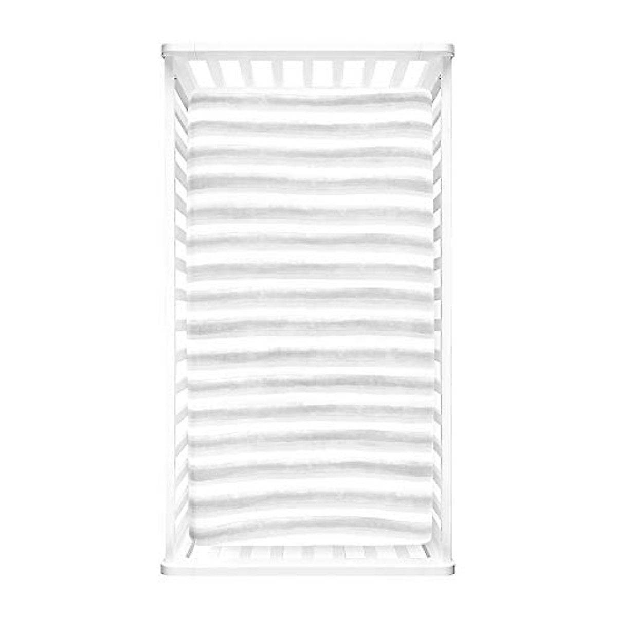 Lush Decor Baby Jungle Adventure Organic Cotton 2 Pack Fitted Crib Sheet, Gray, 52" L x 28" W + 9" Drop