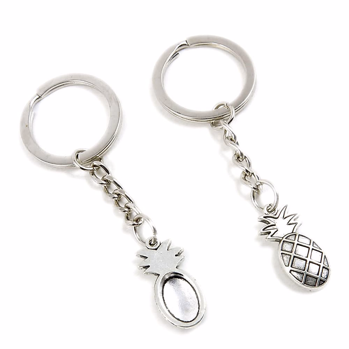 100 Pieces Keychain Keyring Door Car Key Chain Ring Tag Charms Supplies F5QY4Y Pineapple