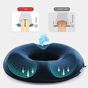 OJOINK Seat Cushion, Office Chair Memory Foam Car Seat Cushion, Ergonomic Desk Chair Cushion for Tailbone, Sciatica Relief (Color : Pink)