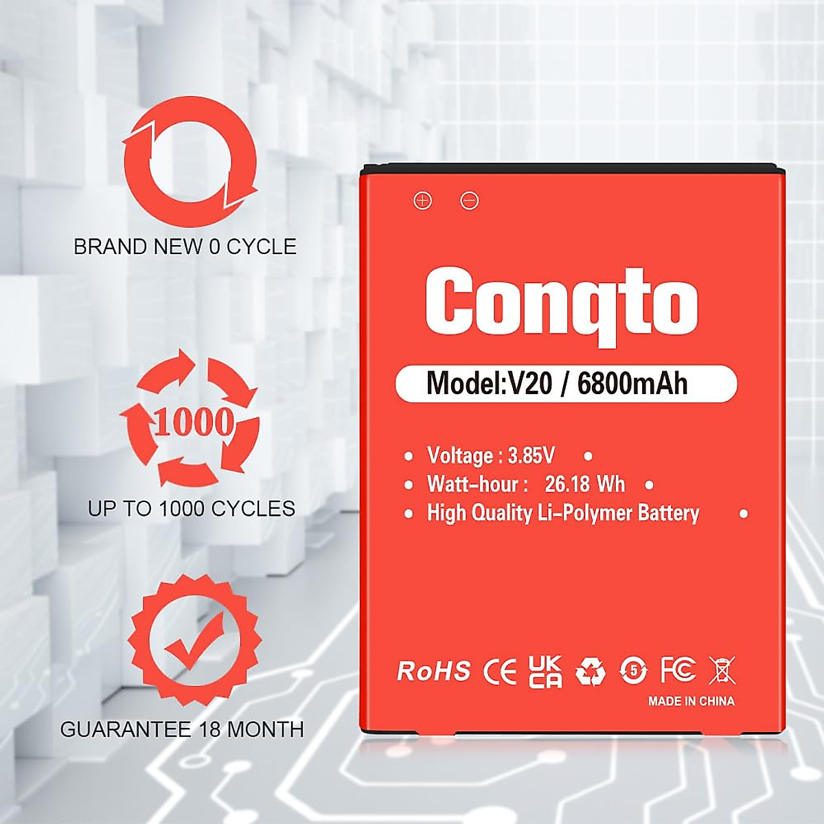 SHENMZ LG V20 Battery,6800mAh (More Than 2X Extra Battery Power) Replacement LG V20 Extended Battery BL-44E1F with Black TPU Case for LG H910 H918 VS995 LS997 Phone | LG V20 Battery Case