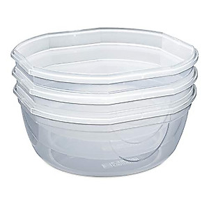 Sterilite Ultra Seal 8.1 Quart Bowl, Clear Lid & Base w/ Red Rocket Gasket, 2-Pack