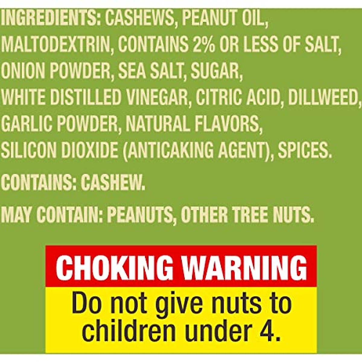 PLANTERS Whole Cashews Dill Pickle Flavored, Party Snacks, 5 Oz Bag