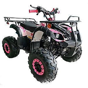 HHH 125cc ATV Quad New Upgraded 125cc with Reverse, LED Lights, Big Wide Tires with Matching Rims 4 Wheeler for Youth and Children - Color Blue Spider