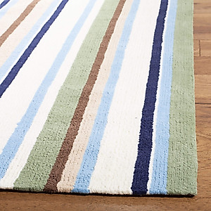 SAFAVIEH Kids Collection Accent Rug - 3' x 5', Multi, Stripe Cotton Design, Easy Care, Ideal for High Traffic Areas in Entryway, Living Room, Bedroom (SFK211A)