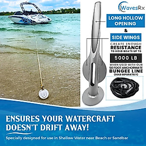WavesRx 18" Beach Spike Sand Anchor + Ceramic Sealant Spray Wax (AquaShield) I Securely Anchor Your Boat or Jet Ski in Shallow Water Near Beach or Sandbar + Ultra Slick Hydrophobic Coating with Silico