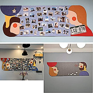 Abstract Felt Cork Board, self-Adhesive Background Wall Sticker for Living Room, DIY Creative Note Binding Board/Message Board