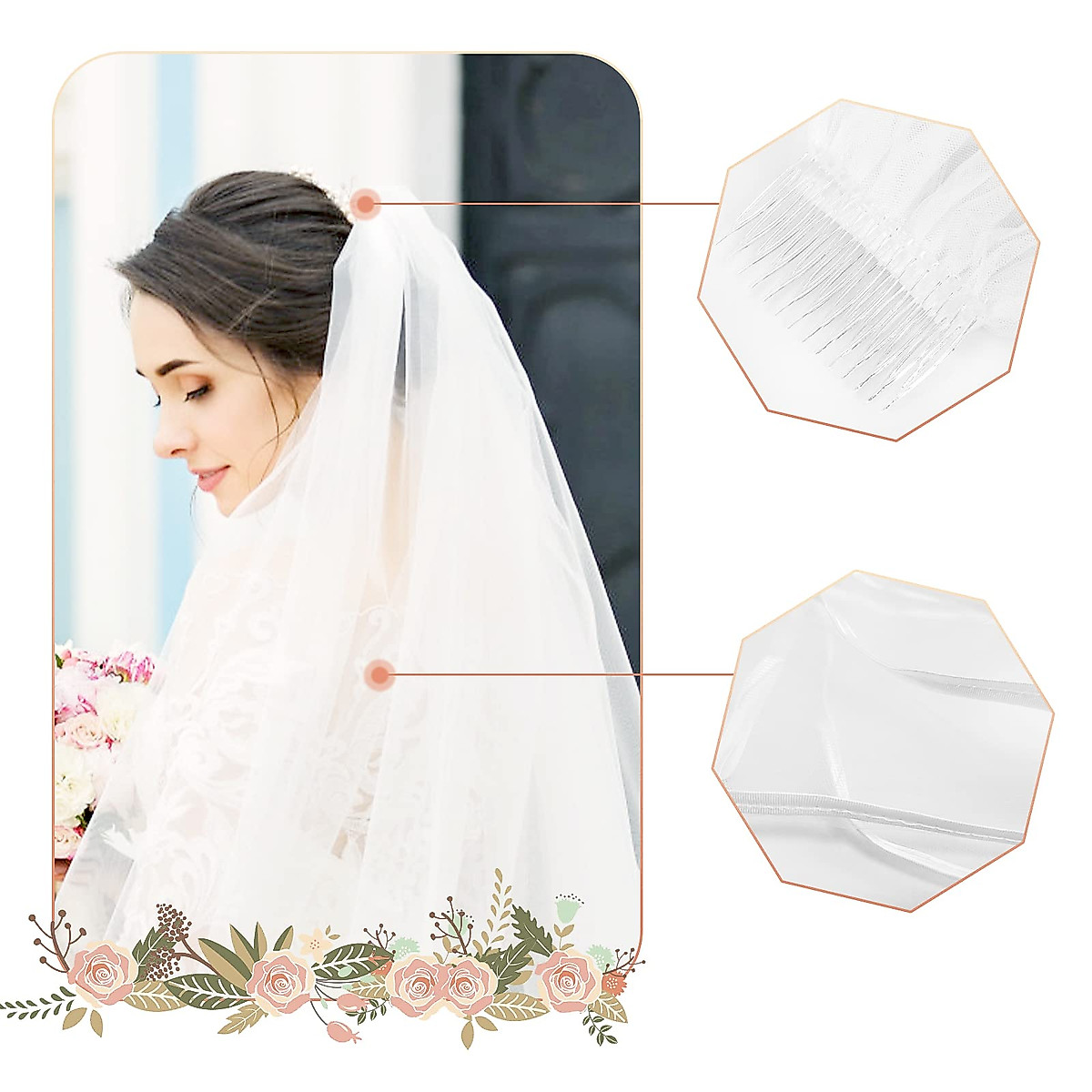 Fontien Bride to Be Bachelorette Party Supplies, 16pcs Bachelorette Party Decorations Kit Bride to Be Sash Veil Tiara Tattoos for Bridal Shower Wedding Decorations, Rose Gold