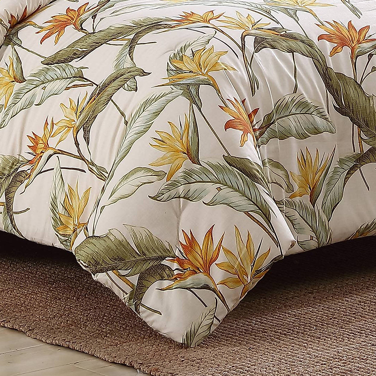Tommy Bahama - King Duvet Cover Set, Cotton Bedding with Matching Shams & Button Closure, All Season Home Decor (Birds of Paradise Beige, King)
