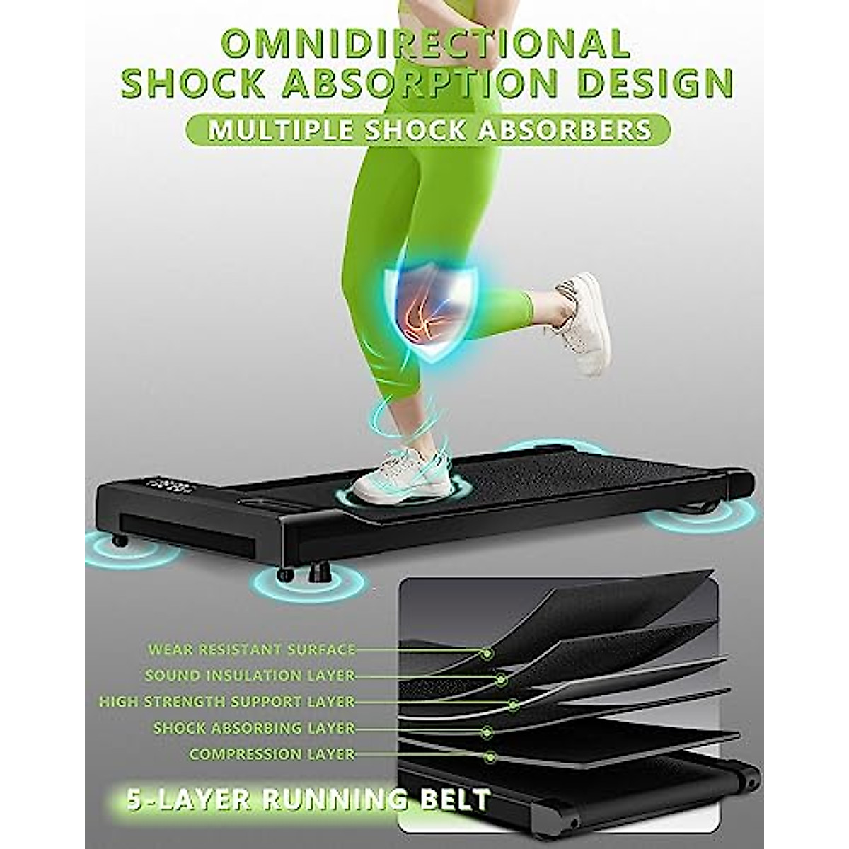 Walking Pad Treadmill, 2 in 1 Under Desk Treadmill with Remote Control, Compact Mini Treadmill in LCD Display, Installation-Free Jogging Machine for Home/Office.D1-Black…