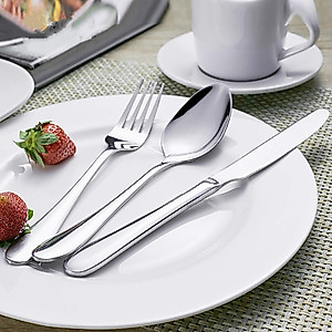 VANRA 3-Piece Children Flatware Set 18/10 Stainless Steel Child Set Tableware Set Silver Cutlery Set Silverware Dinner Utensils for Kids (Chrome Finished) (Fork Spoon Knife)