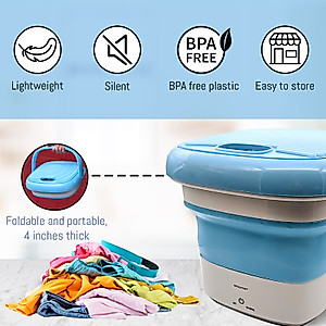 Mini Portable Washing Machine - Folding Washing Machine - Bucket Washer for Clothes Laundry- Collapsible Washing Machine - Underwear Washing Machine for Camping, RV, Travel, Small Spaces