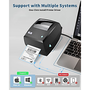 Thermal Label Printer, 4X6 Shipping Label Printer, Commercial Direct Desktop Label Printer for Shipping Packages Barcode Label Maker, Compatible with UPS, USPS, Etsy, Amazon,Shopify,Ebay