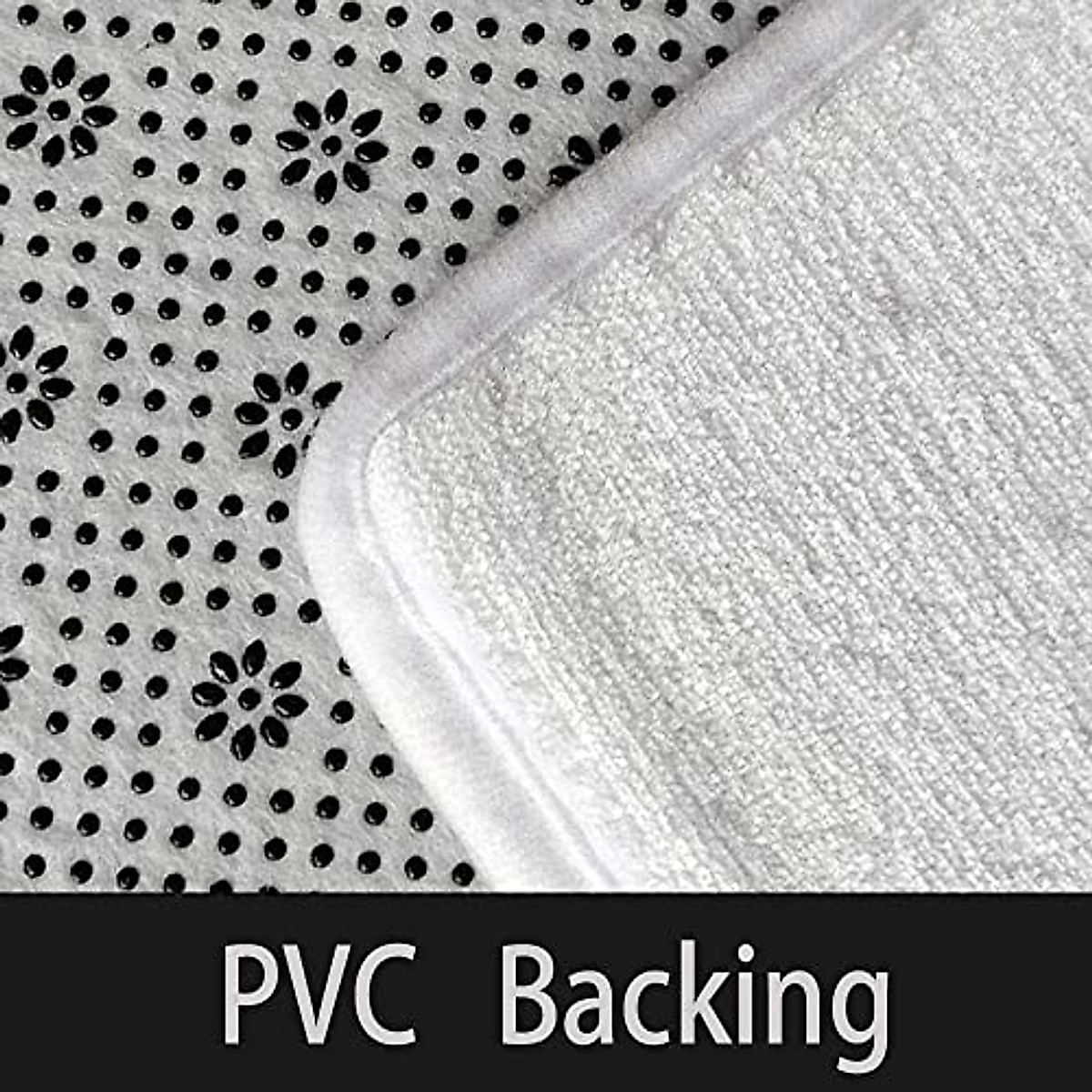 MERCHR Unique Floral Pink Bath Mat Set, Pink and Grey Daisy Flower Elegant Wildflower Design Farmhouse Bath Rugs, Contour Mat and Toilet Lid Cover for Bathroom