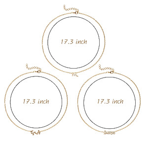 PANTIDE 3Pcs Scorpio Zodiac Layer Necklaces for Women Retro Gold Plated 12 Constellation Pendant Letter Necklace Exquisite Letter Horoscope Old English Zodiac Sign Necklace Jewelry Birthday Gift(Gold)