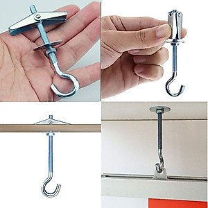 Lainrrew 8 Packs Ceiling Hooks, Ceiling Hooks for Hanging Plants, Swag Hooks Plant Hooks Toggle Hooks with Screws and Toggle Wings for Ceiling Installation Wall Fixing