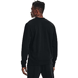 Under Armour Men's Rival Terry Crew Neck T-Shirt, Black (002)/Phoenix Fire, Medium