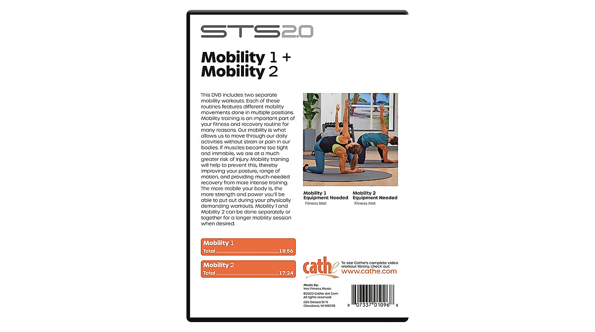 Cathe STS 2.0 Mobility 1 + Mobility 2 Recovery DVD For Women and Men ...