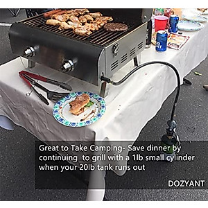 DOZYANT Steak Saver 20lb to 1lb Propane Tank Adapter for Disposable Throwaway Cylinder, Converter Universal 1 Pound / 16.4oz Disposable Small Tank for 20 or 30lb LP Gas Big Tank
