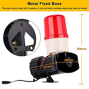 YMJOINMX Alarm Siren 110volt Siren Alarm Strobe Light Security Siren Horn Alarm Emergency Warning Flashing Light for Outdoor Home Garage Door Partying Loud 120db Siren Strobe Alarm