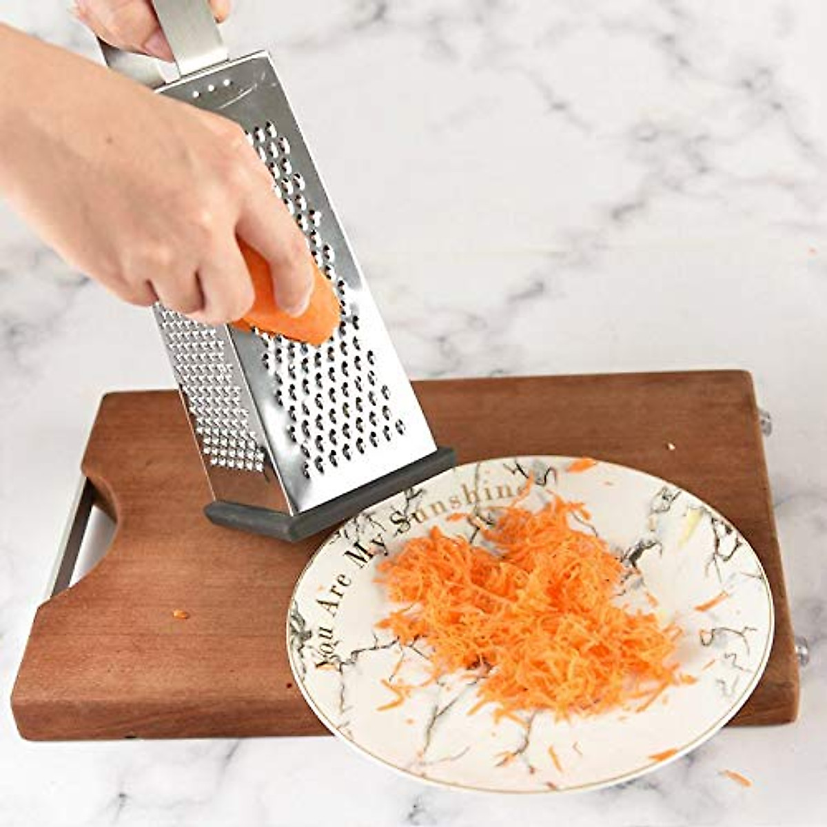 FIAMER Box Cheese Grater & Shredder Chopper Four-sided Grater Peeler Kitchen Box Vegetable Fruit Cucumber Carrot Cheese Salad Melon Planing Slip Handle Easy To Clean, Dishwasher Safe