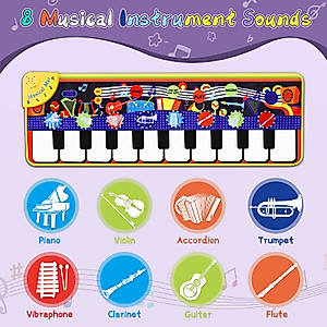 Musical Piano Mat for Toddlers - 28 Music Sounds Floor Piano Keyboard Dance Playmat - Toy & Gift for Kids 1-5 Years Old Boys Girls