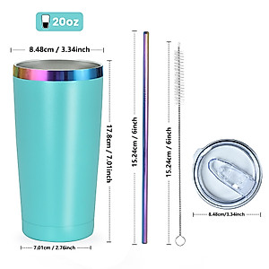 Icesip 20oz Tumbler with Lid And Straw,Stainless Steel Vacuum Insulated Mug,Double Wall Vacuum Insulated Coffee Cups for Cold & Hot Drinks,Insulation Travel Tumblers Cups