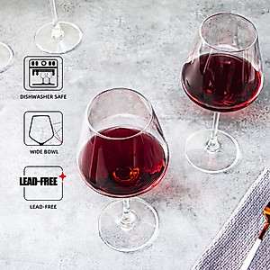 YARYOUNG Red Wine Glasses Set of 6, 20 oz Large Burgundy Wine Glasses, Long Stem Wine Glasses for Wine Tasting, Perfect Ideal for Dinner Party, Wedding, Birthday