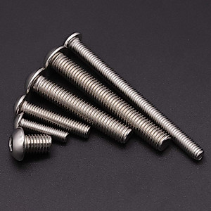 RoyceMart #10-24 x 3/4" (50 Pack) Hex Socket Button Head Cap Screws Bolts, Allen Socket Drive, 304 Stainless Steel 18-8, Bright Finish, Full Machine UNC Threads