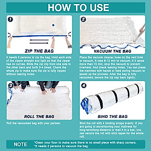 Queen/Full Mattress Vacuum Bag for Moving and Storage, Memory Foam Latex Mattress Storage Bags Full Queen Size for Mattress up to 14 Inches