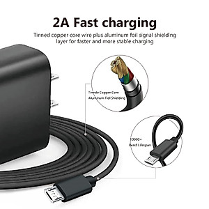 Fast Wall Charger USB Charging Cable Cord Fit for Motorola Moto E4 E4 Plus E5 Play E5 E5 Plus E5 Supra, G5 G5S G4 Plus/Play, G6 Play, G6 Forge G6 Forge Moto X Force Moto Droid Turbo 2 Phone Charger