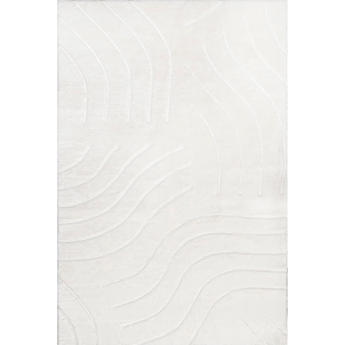 nuLOOM 8' x 10' Cozy Plush SuperiorWash Area Rug, Machine Washable, Non-Slip, Soft Fluffy Shag Carpet for Living Room Bedroom Kids Room Nursery Home Decor, Camari White