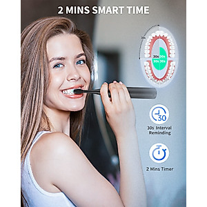 Sonic Electric Toothbrush for Adults - Power Electric Toothbrushes with 8 Premium Brush Heads, Rechargeable Power Electric Toothbrush with 5 Modes & Smart Timer，3 Hours Fast Charge for 60 Days Use