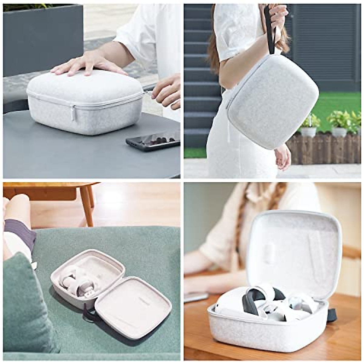 ZYBER Carrying Case for Meta Quest 2, Hard Felt Travel Case for Oculus Quest 2 Accessories with Premiumn Material, Classy Look