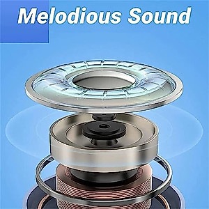 dhaonxb Crystal Earbuds,Bluetooth Headphones Noise Canceling Translucent Earphones,Mini Crystal in-Ear Earbuds LED Power Display (Black+White)