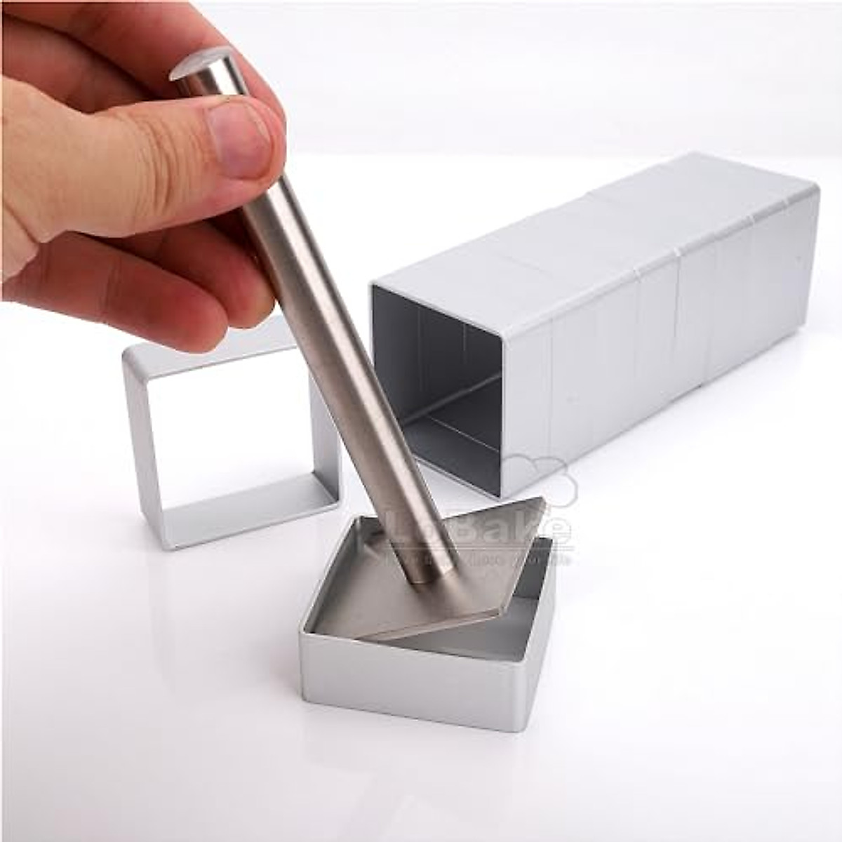 10pcs Square shape Small Aluminium Pineapple Cookie Biscuit Cake Molds With Stainless Steel Press Stamp DIY Bakery Tools