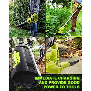 OP4026 6000mAh Replacement Battery Compatible with Ryobi 40V Lithium Battery OP4050A OP40601 OP4026A OP4040 OP4030 OP4050 OP4015 OP40261 OP40201 OP40301 OP40401 Cordless Power Tools(Green-2Pack)