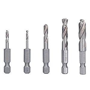 5pcs Stubby Drill Bit Set, Drill Bit Set with 1/4 Quick Change Hex Shank for Machining Drilling, M2 High Speed Steel, for Quick Change Chucks and Drives