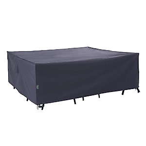 F&J Outdoors Patio Furniture Covers, Waterproof UV Resistant Rip-stop Cover for Outdoor Furniture, Grey, 90"Wx60"Dx27.5"H