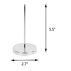 SGrace Receipt Holder Spike Bill Desk Straight Rod Paper Stick Receipts Check Fork Stainless Steel (4)