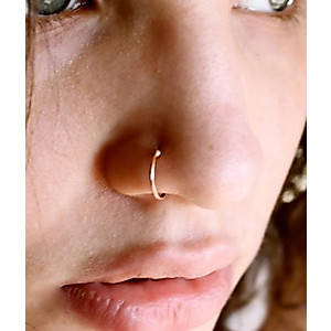 MODRSA Fake Nose Ring Hoop Fake Nose Rings for Women Men Fake Nose Piercing Fake Nose Rings Fake Double Hoop Fake Nose Ring